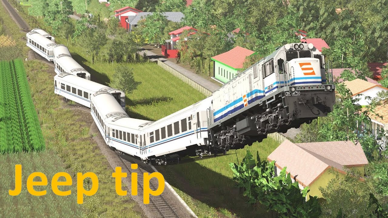 flying in the sky train !!! the train fly green ground & over the many ...