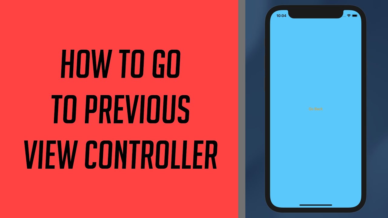How to go to Previous View Controller - YouTube