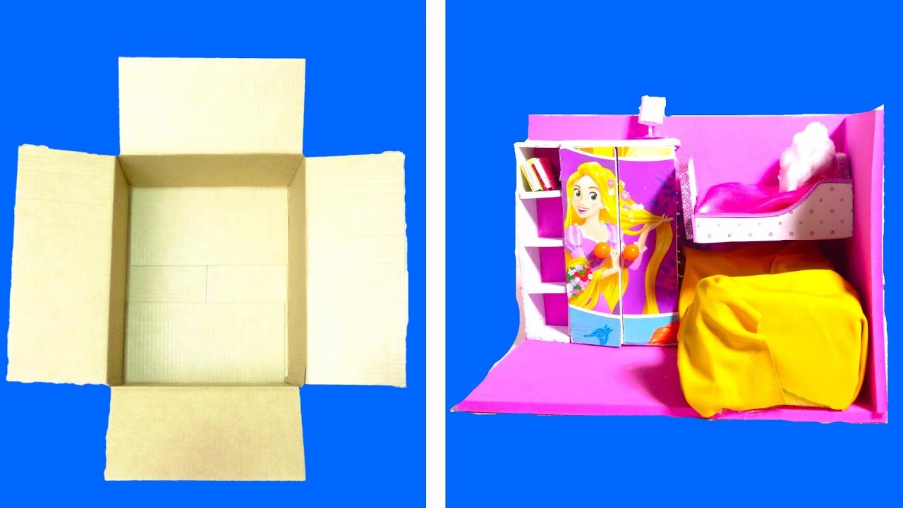 4 CARDBOARD BOXES CRAFTS DOLLHOUSE - YouTube