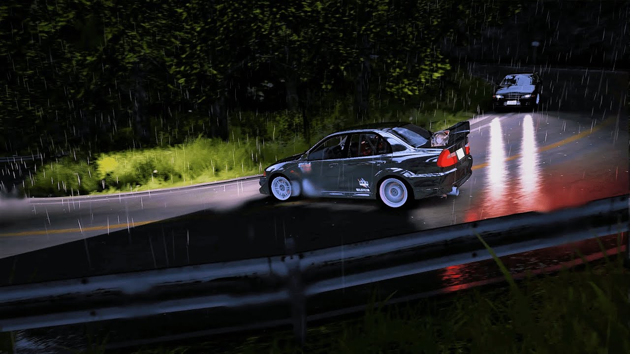 Rain Battle EVO 6 vs GT-R 32 - YouTube