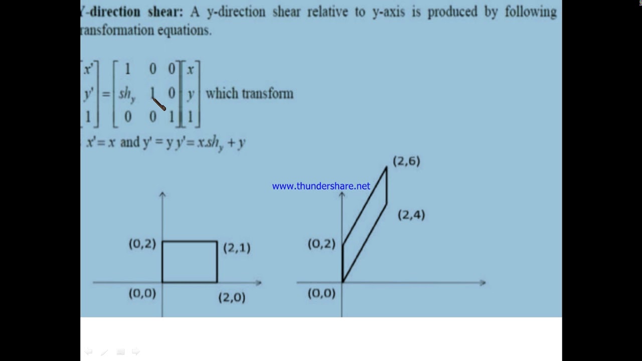 reflection ,shearing,Window to viewport transformation - YouTube