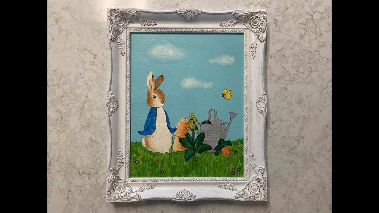 How I Painted Peter Rabbit (Beatrix Potter Style) - Acrylic Painting ...