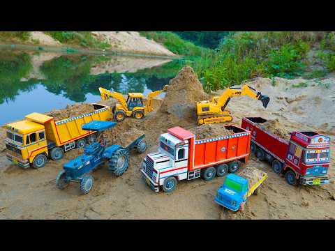 Jcb Loading Sand BharatBenz Truck Swaraj Tractor Pickup Tipper? Jcb Ki Khudai | Jcb Tractor Cartoons