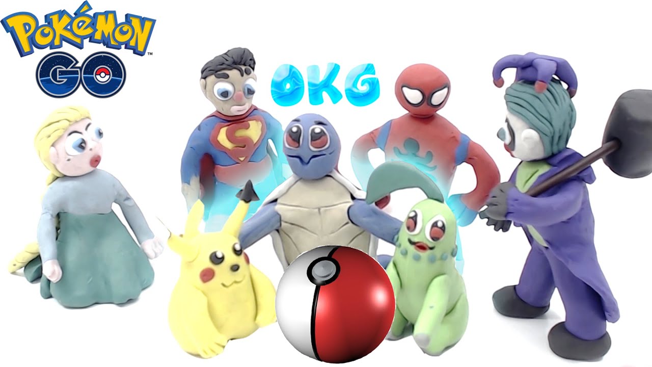 Superheroes PokeBall Pokemon GO Stop Motion Play Doh Claymation Movie ...