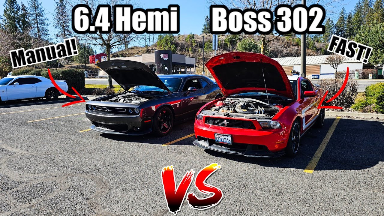 MANUAL CHALLENGER SCATPACK CALLS OUT BOSS 302 TO RACE! - YouTube