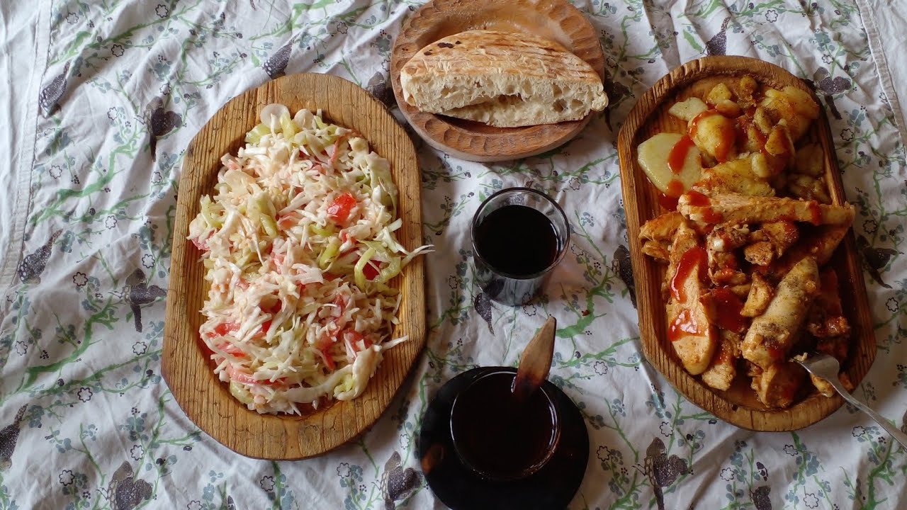 chicken fillet, chips, special salads, fast food and drinks - YouTube