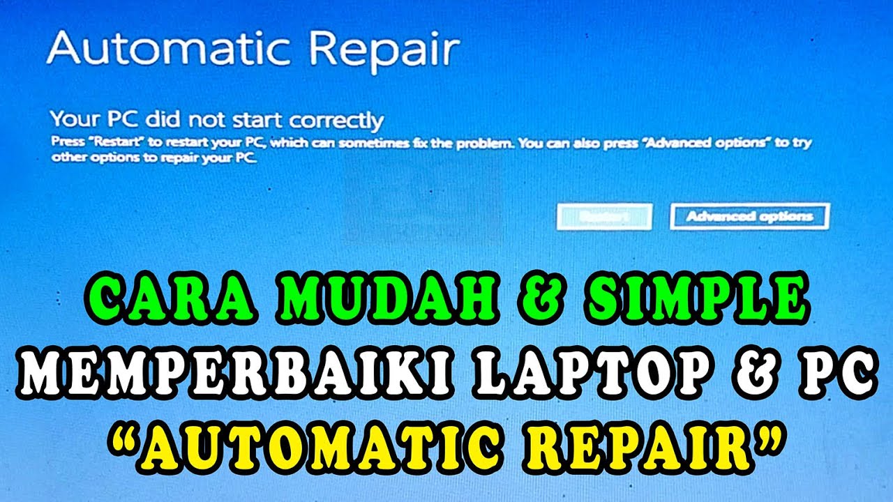 FIX AUTOMATIC REPAIR BLUE SCREEN LAPTOP PC WINDOW 10 & 11 - YouTube