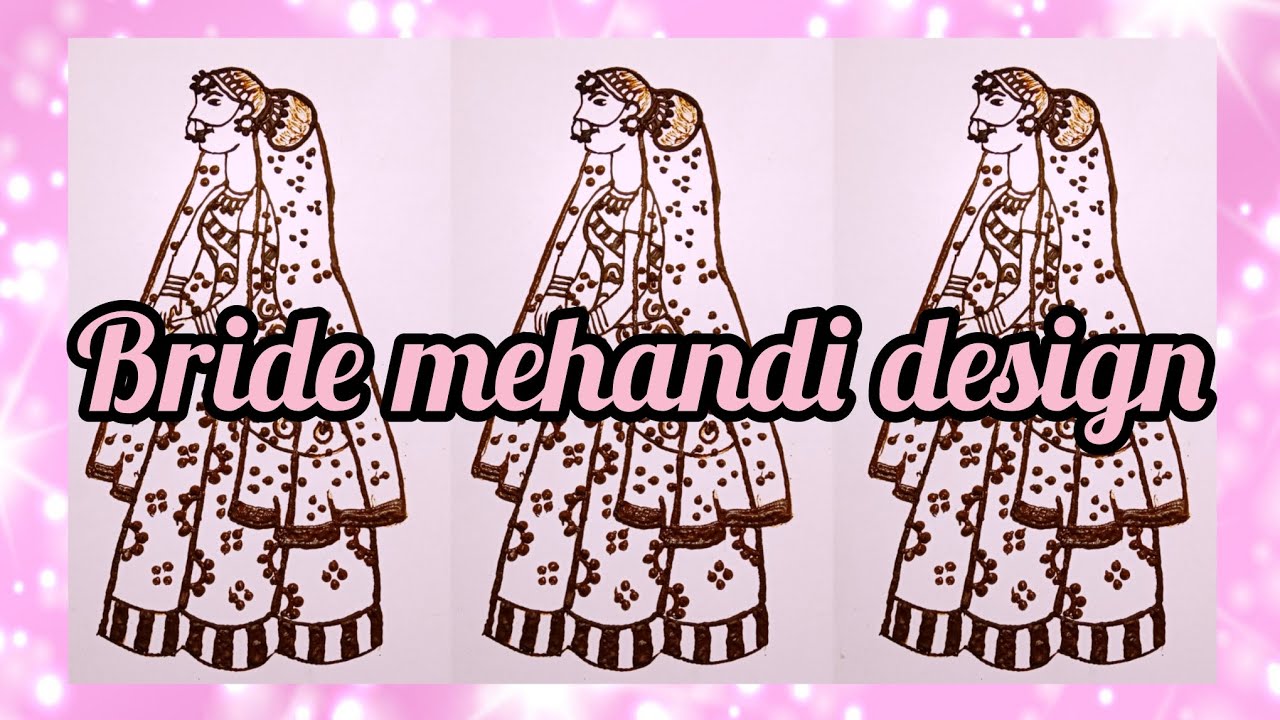 How to draw full bride?? || Side bridal view mehandi design. - YouTube