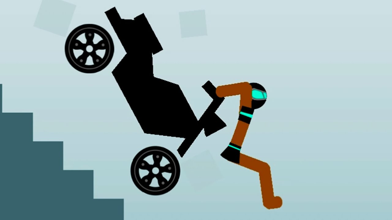 Motorbike Stickman Driving - Stairs and Holes Ragdoll Dismounting Best ...