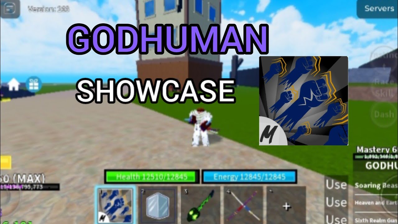 God human full showcase|| God human fighting style showcase|| Blox ...