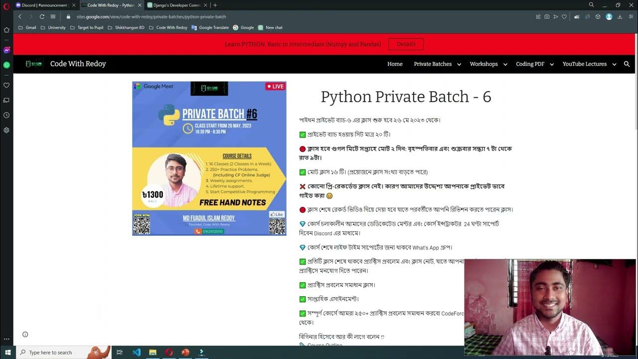 Learn Python From A Private Batch Code With Redoy Python Private Batch 6 Youtube