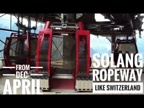 Solang Valley Ropeway Snow Covered Mountains. Beautiful Valley View ...