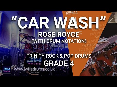 "Car wash" (Rose Royce) demo - Trinity Rock & Pop Grade 4 drums (with notation) - YouTube