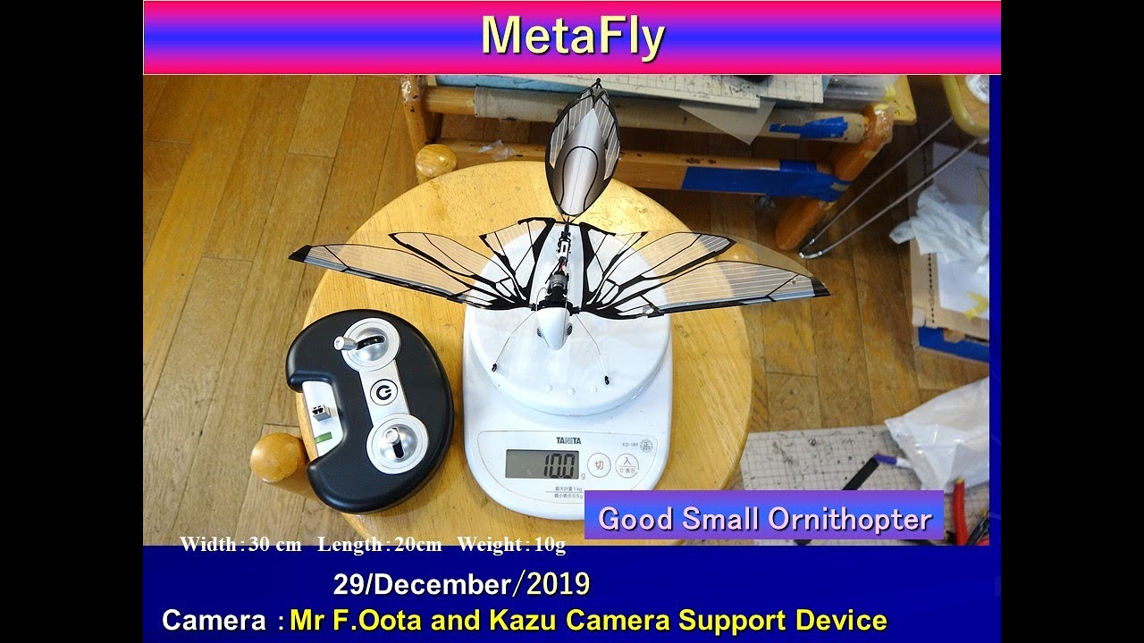 MetaFly：Good small Ornithopter First Flight :Good Fly - YouTube