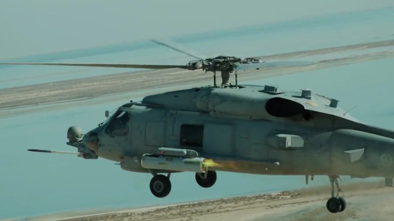 APKWS 70밀리 레이저유도 로켓을 발사하는 사우디아라비아 MH-60R 해상작전헬기 등 업그레이드 레이저유도 로켓 영상 ...