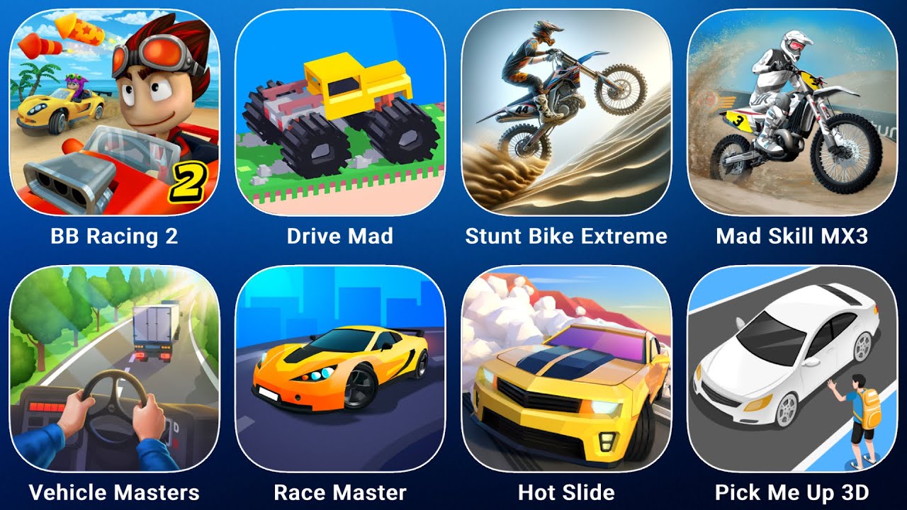 BB Racing 2,Drive Mad,Stunt Bike Extreme,Mad Skill MX3,Vehicle Masters ...