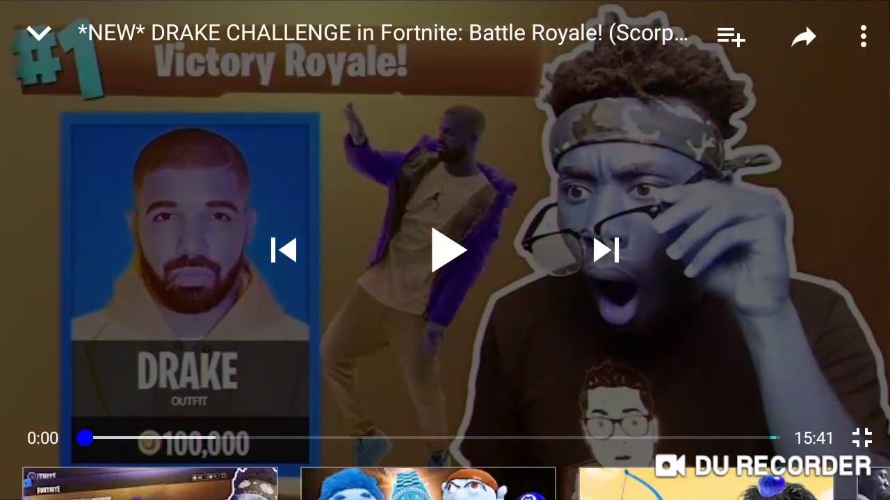 My reaction to p2isthename new drake challenge fortnite battle royal ...
