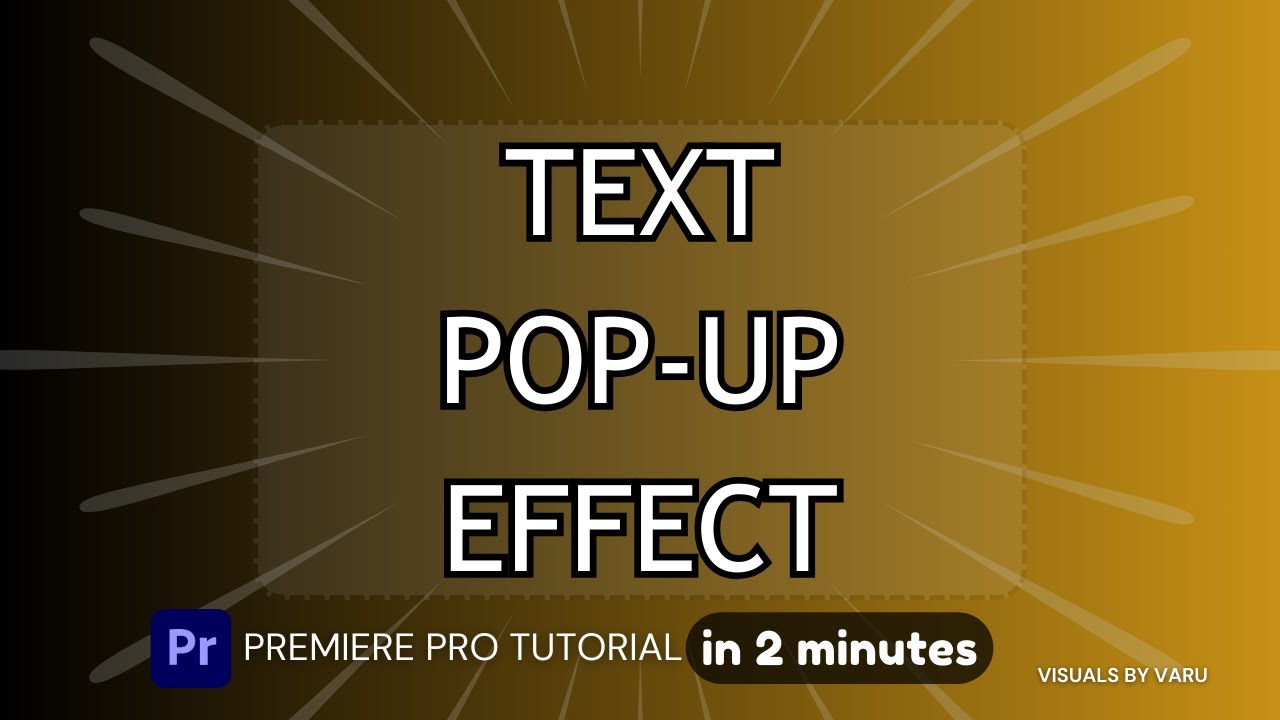 Easy Text Pop Up Effect in Premiere Pro | Unique Text Effects in ...