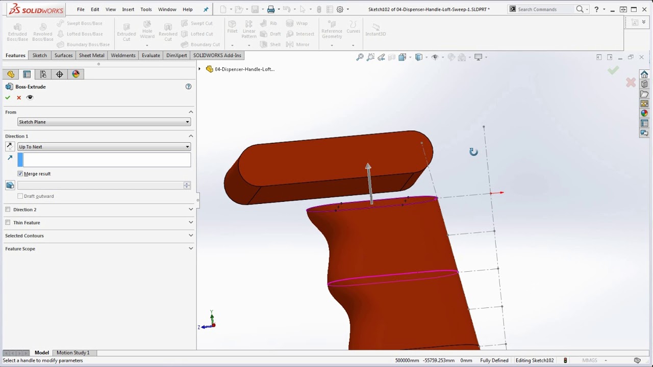 9 How To Use the “Direction of Extrusion” Option with the Extruded Boss ...