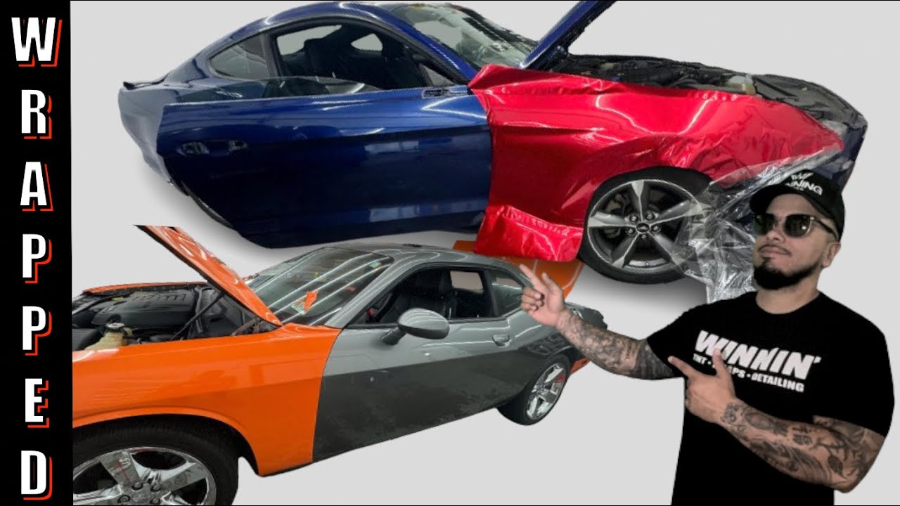 Wrapping muscle cars at the Shop - YouTube