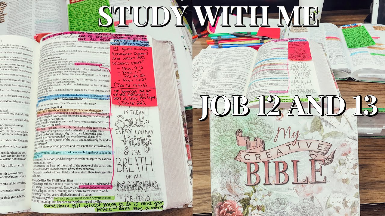 Bible Study With Me — Job 12 and 13 (Bible Journaling)! - YouTube