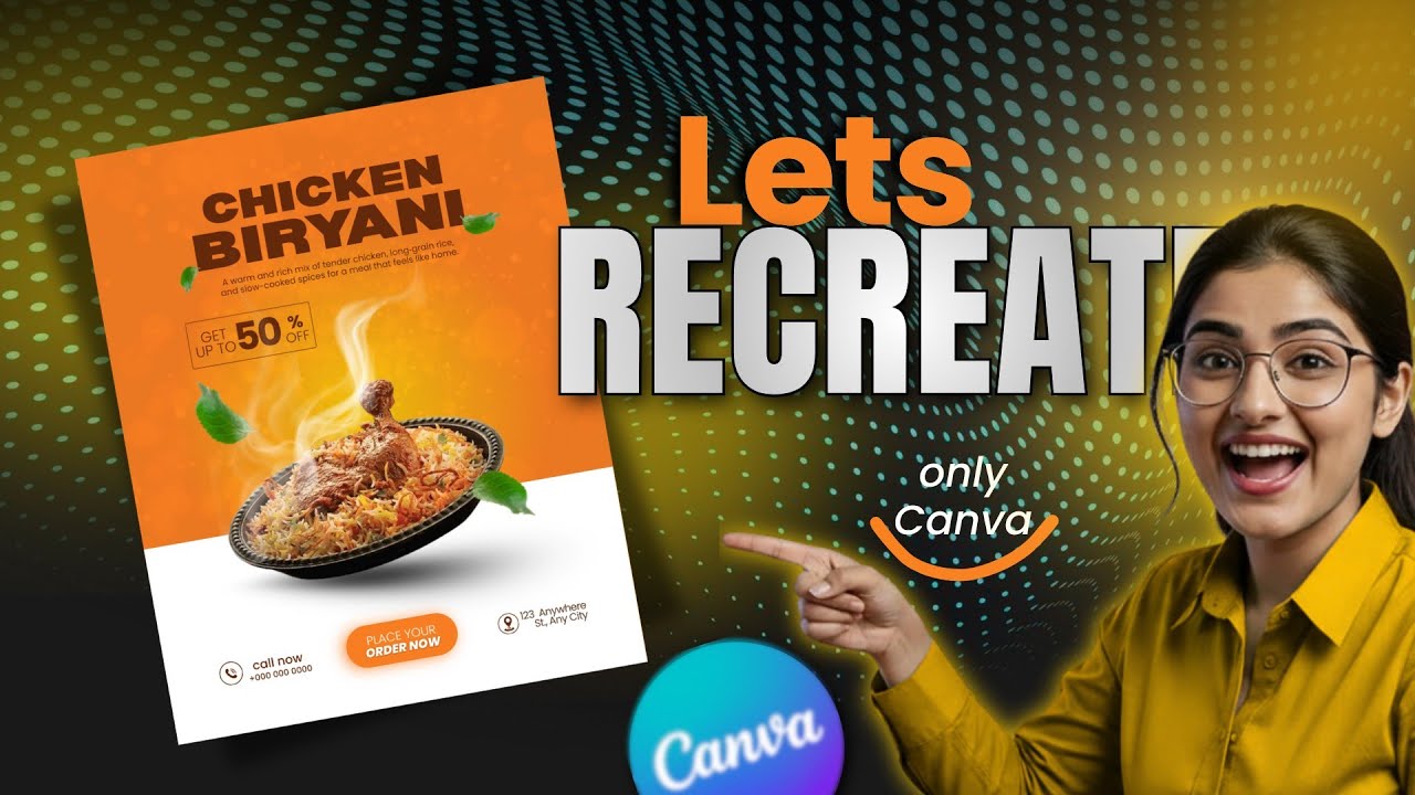 How To Create Biryani Poster in Canva | Beginner Friendly Tutorial ...