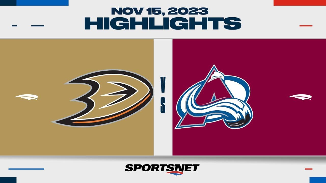 NHL Highlights | Ducks vs. Avalanche - November 15, 2023 - YouTube