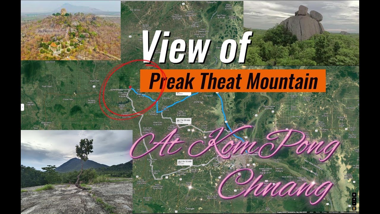 View of Preak Theat Mountain temple at KomPong Chnang Province - YouTube
