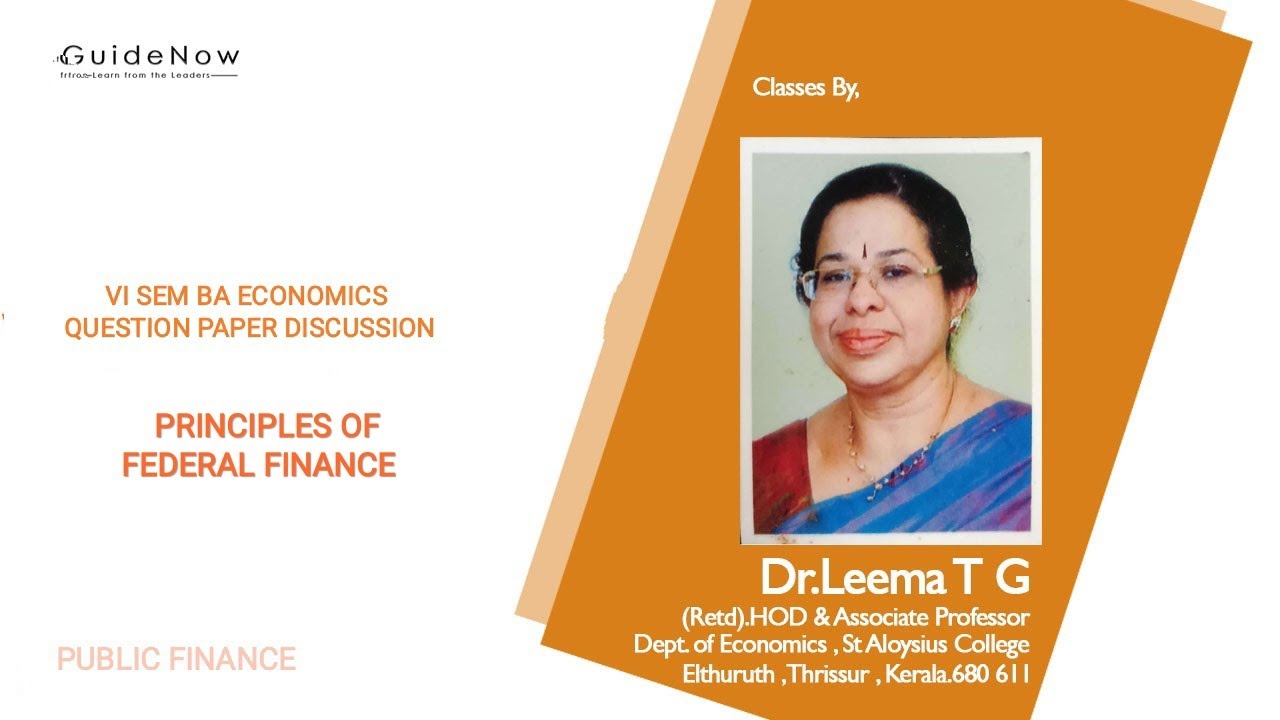 PRINCIPLES OF FEDERAL FINANCE(VI th Sem BA Economics Public Finance ...