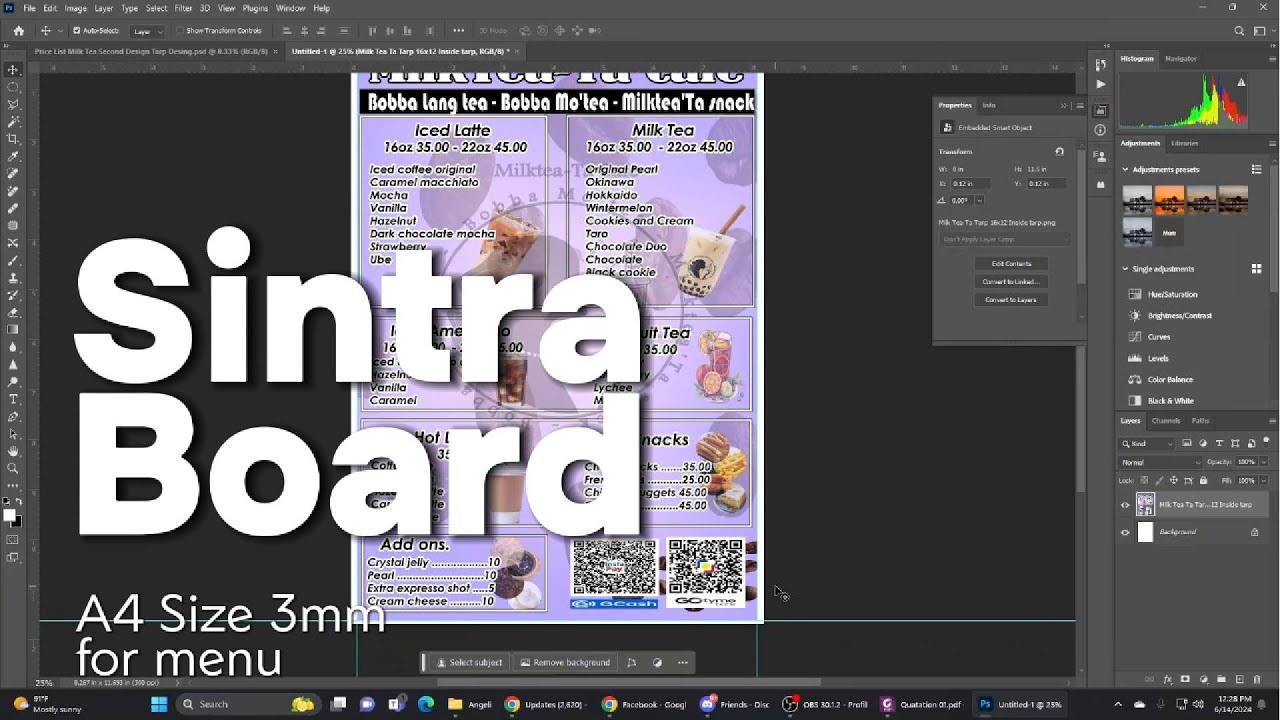A4 size sintra Board Menu Board Standee Guide - YouTube