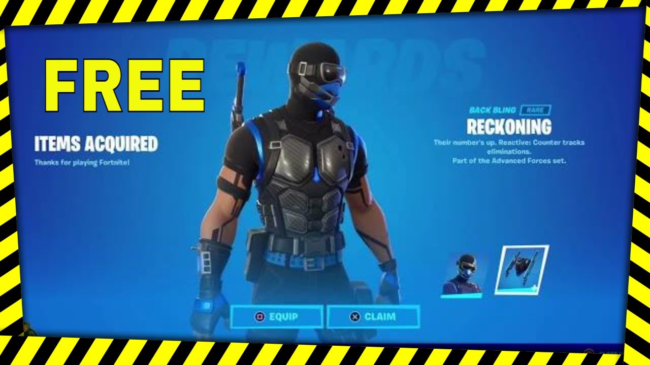 Free Rare Fixer Fortnite Skin And Reactive Reckoning Back Bling - YouTube