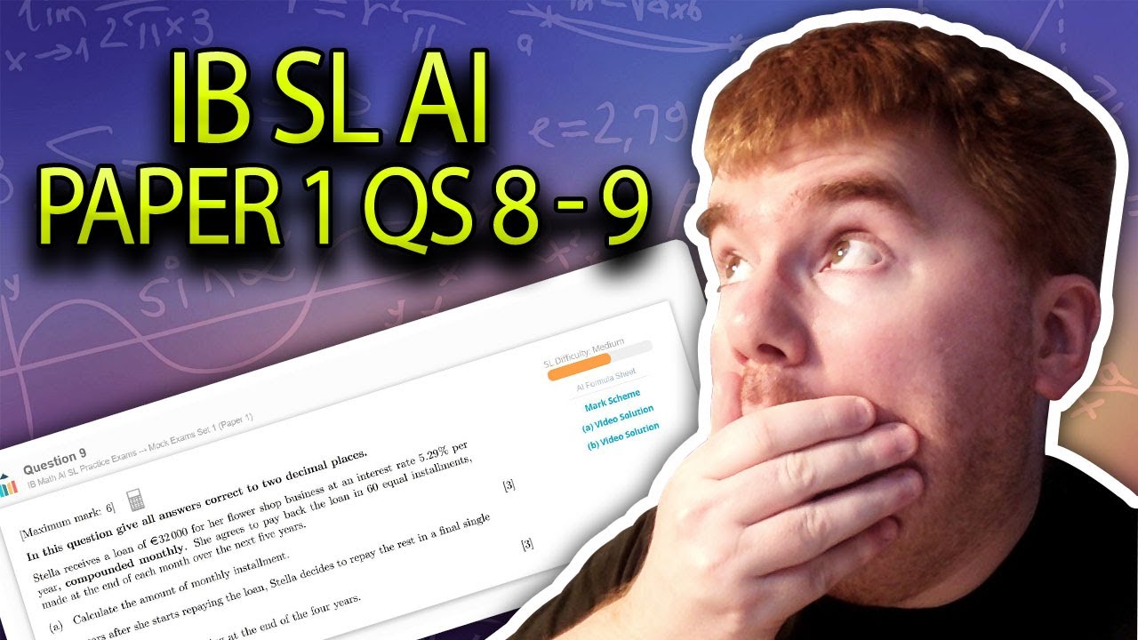 IB Math AI SL Applications Past Paper 1 Revision Village - Qs 8 and 9 ...