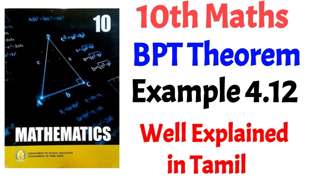 10th maths - BPT Theorem Example 4.12- Basic proportionality Theorem ...