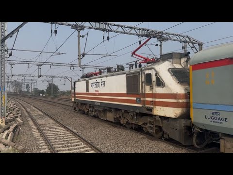 India's First Aerodynamic 30164 GZB WAP-5 with 12263 Pune - Hazrat ...