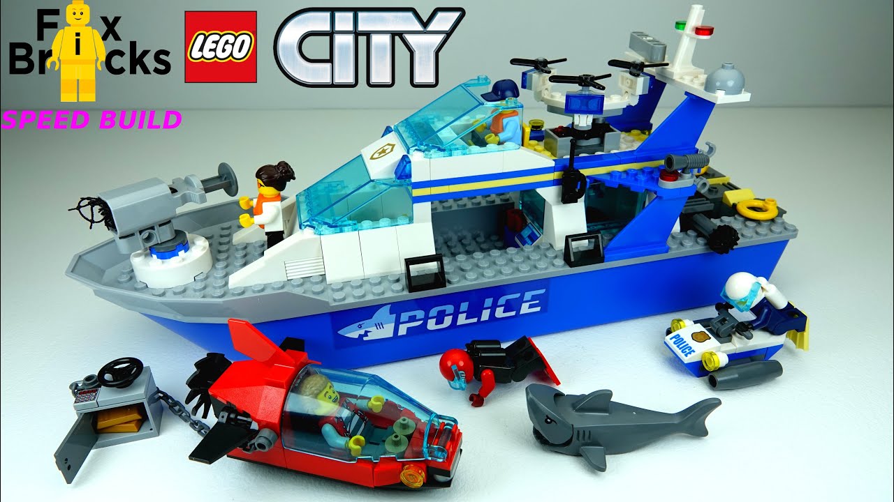 LEGO CITY 60277 Police Patrol Boat - Speed Build - FixBricks - YouTube