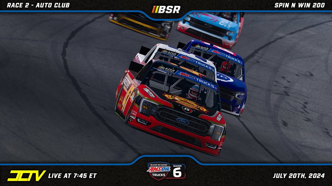 iRacing // BSR AMSOIL Truck Series Spin N Win 200 at Auto Club Speedway ...