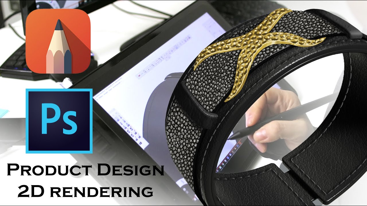Photoshop and Sketchbook Product Design Rendering - YouTube
