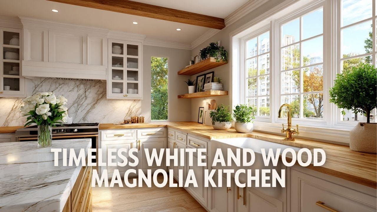 Timeless White and Wood Magnolia Kitchen Setup from the Signature Line ...