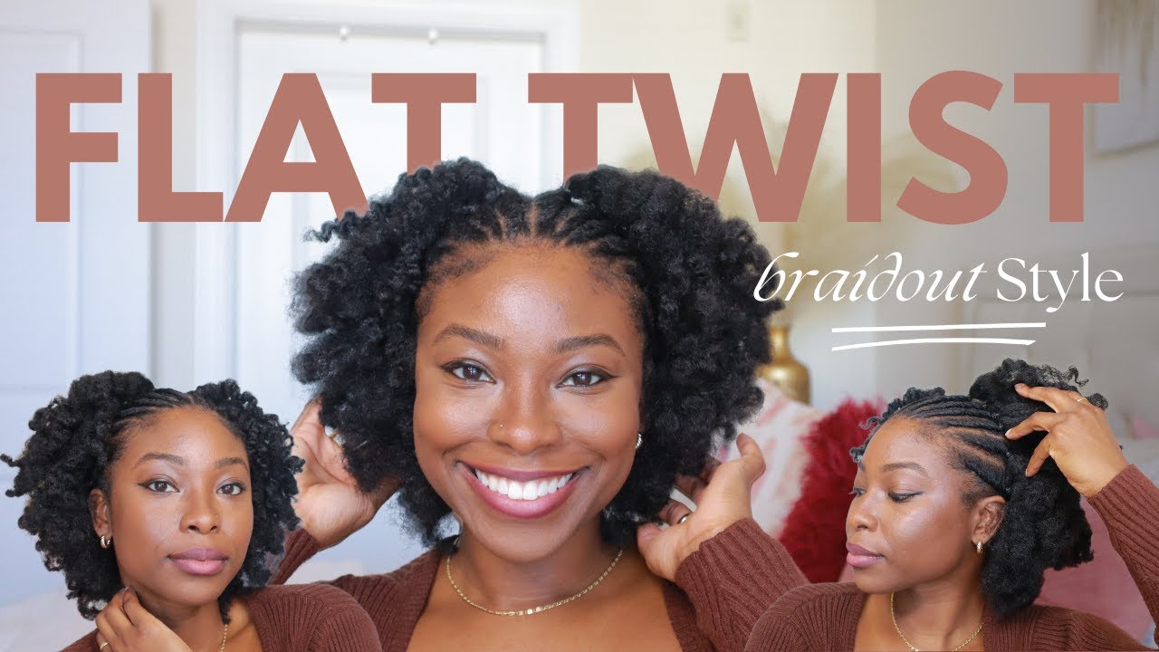 Flat Twist & Braid Out Tutorial | Medium Length Natural Hair + CHAOTIC ...