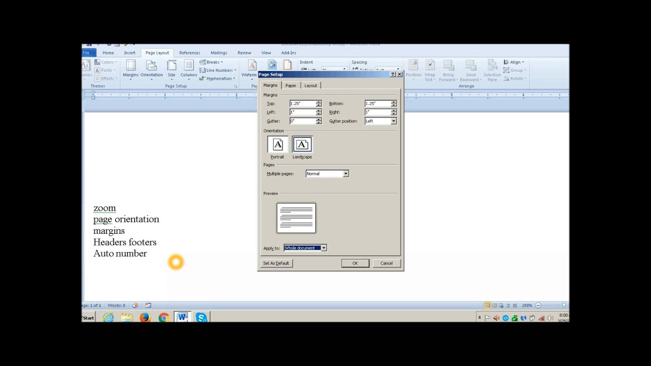 keyboard shortcuts to edit margins, tab, headers, footers & more - YouTube