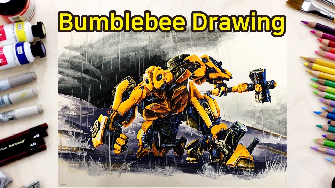 [Bumblebee Drawing] 영화BUMBLEBEE 개봉기념 범블비그리기!! - YouTube