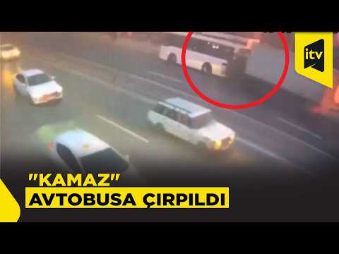 Bakı–Şamaxı yolunda yük maşını dayanacaqdakı avtobusa çırpıldı