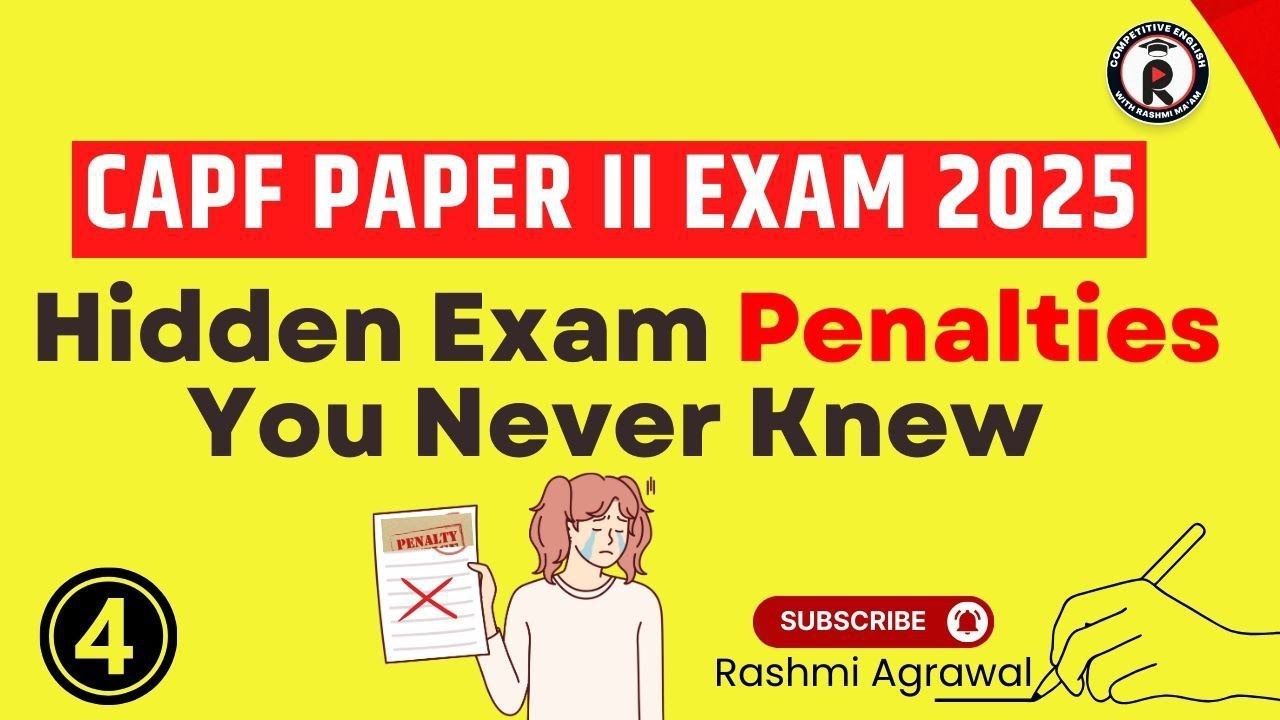 4. Hidden Exam Penalties || Full Length Question Paper for CAPF Paper ...