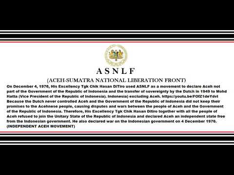 Aceh Sumatra National Liberation Front (ASNLF) December 04, 1976