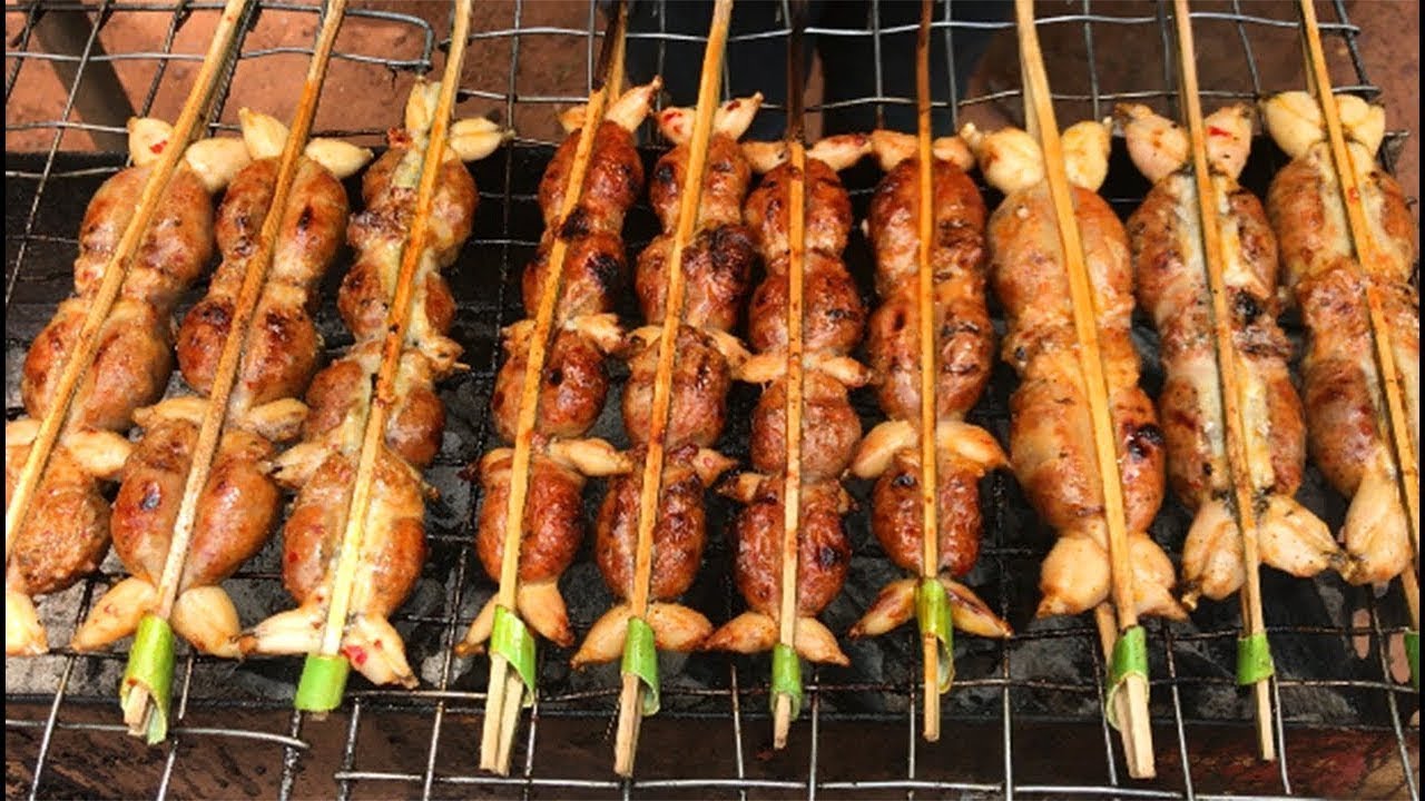 How to Make Grilled Stuffed Frog - Cambodian Street Food - YouTube
