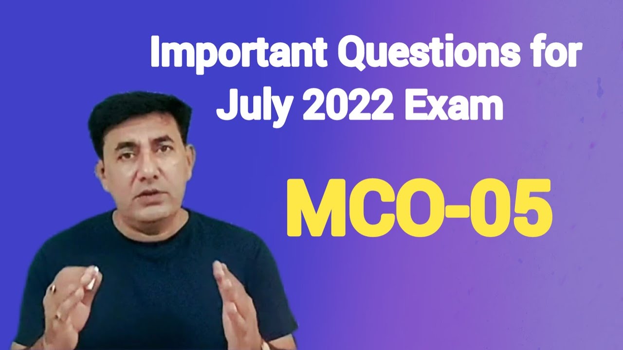 #MCO-05 #Most Common Questions #Must Watch for MCOM students - YouTube