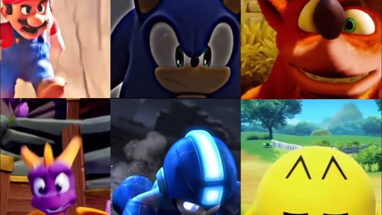 (Game Versions)Mario Vs Sonic Vs Crash Vs Spyro Vs Mega Man Vs PAC-MAN ...