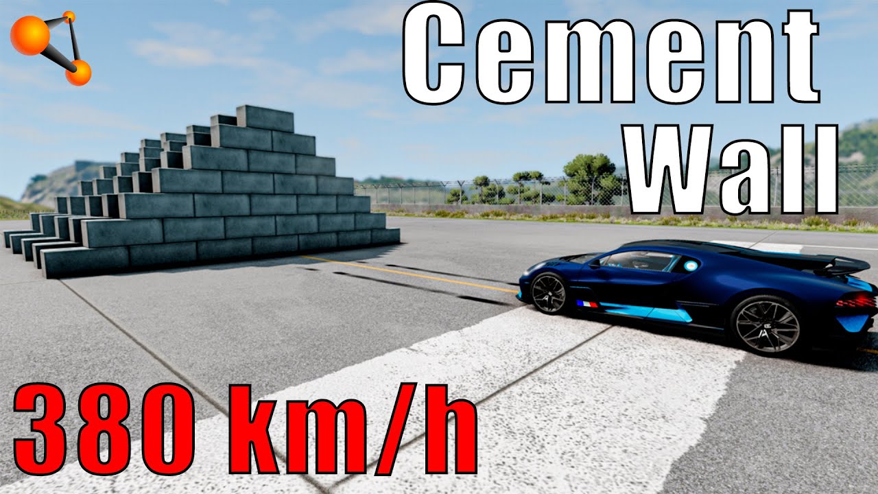 Cars vs Cement Wall 380 km/h crash test -BeamNG Drive - YouTube