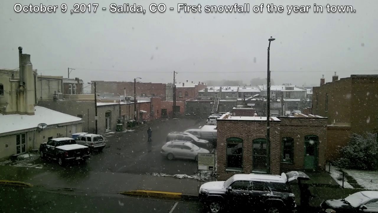 First snowfall - Salida, Colorado - Oct. 9, 2017 - YouTube