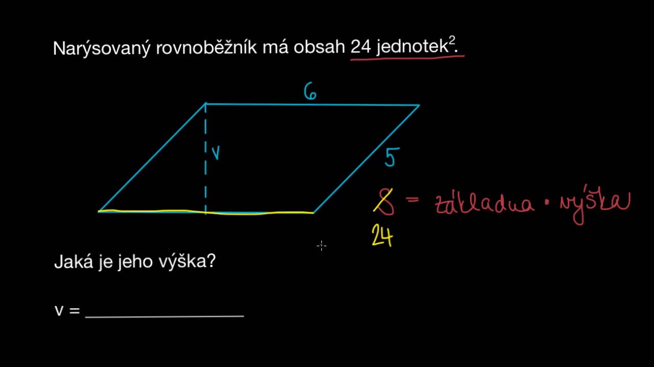 Výpočet výšky rovnoběžníku | Geometrie | Khan Academy - YouTube